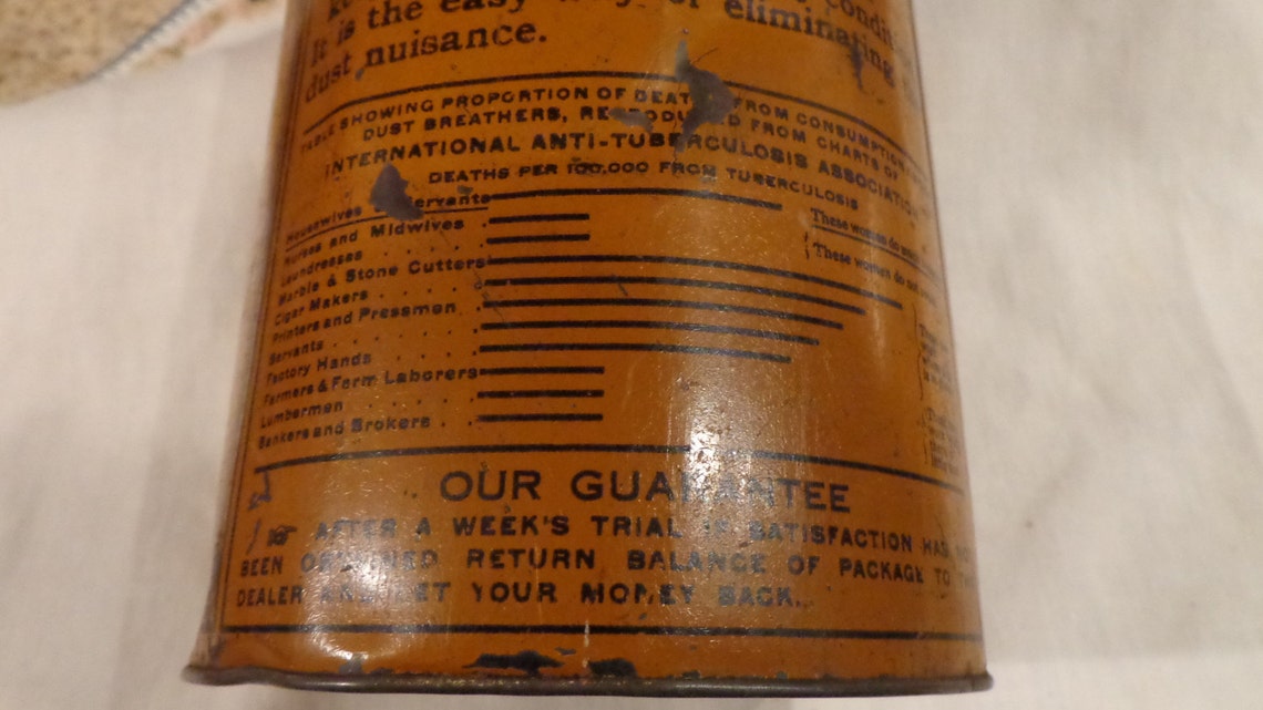 Antique Dustbane Can Circa 1913 Sanitary Sweeping Compound/ipswich Mass ...