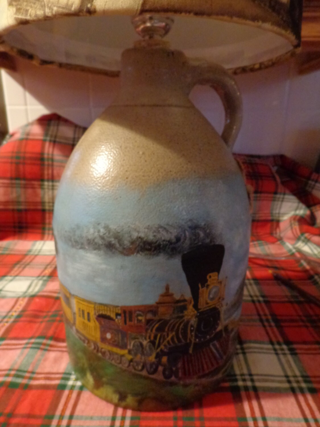 Antique Jug Hand-painted Train and Scene vintage Trains - Etsy