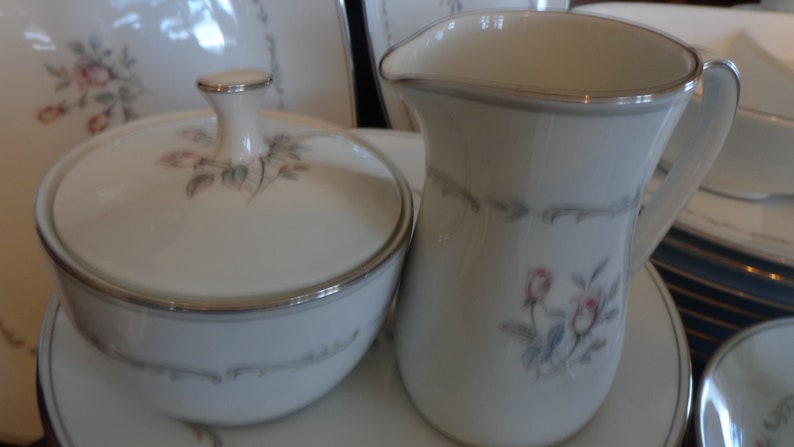 Vintage Noritake China Set, Mayfair Platinum Trim, 1960s Service for 12 ...