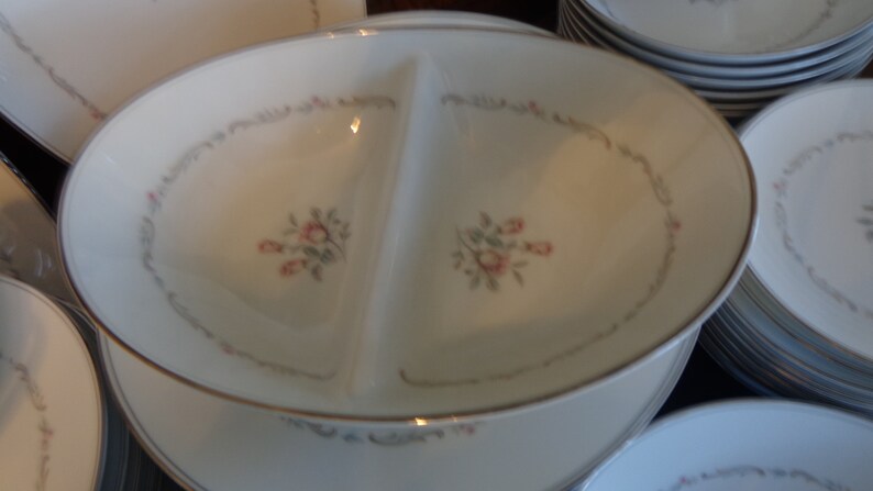 Vintage Noritake China Set, Mayfair Platinum Trim, 1960s Service for 12 ...