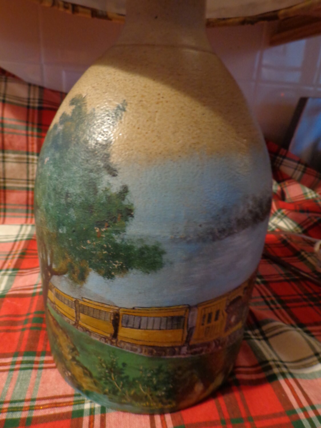 Antique Jug Hand-painted Train and Scene vintage Trains - Etsy