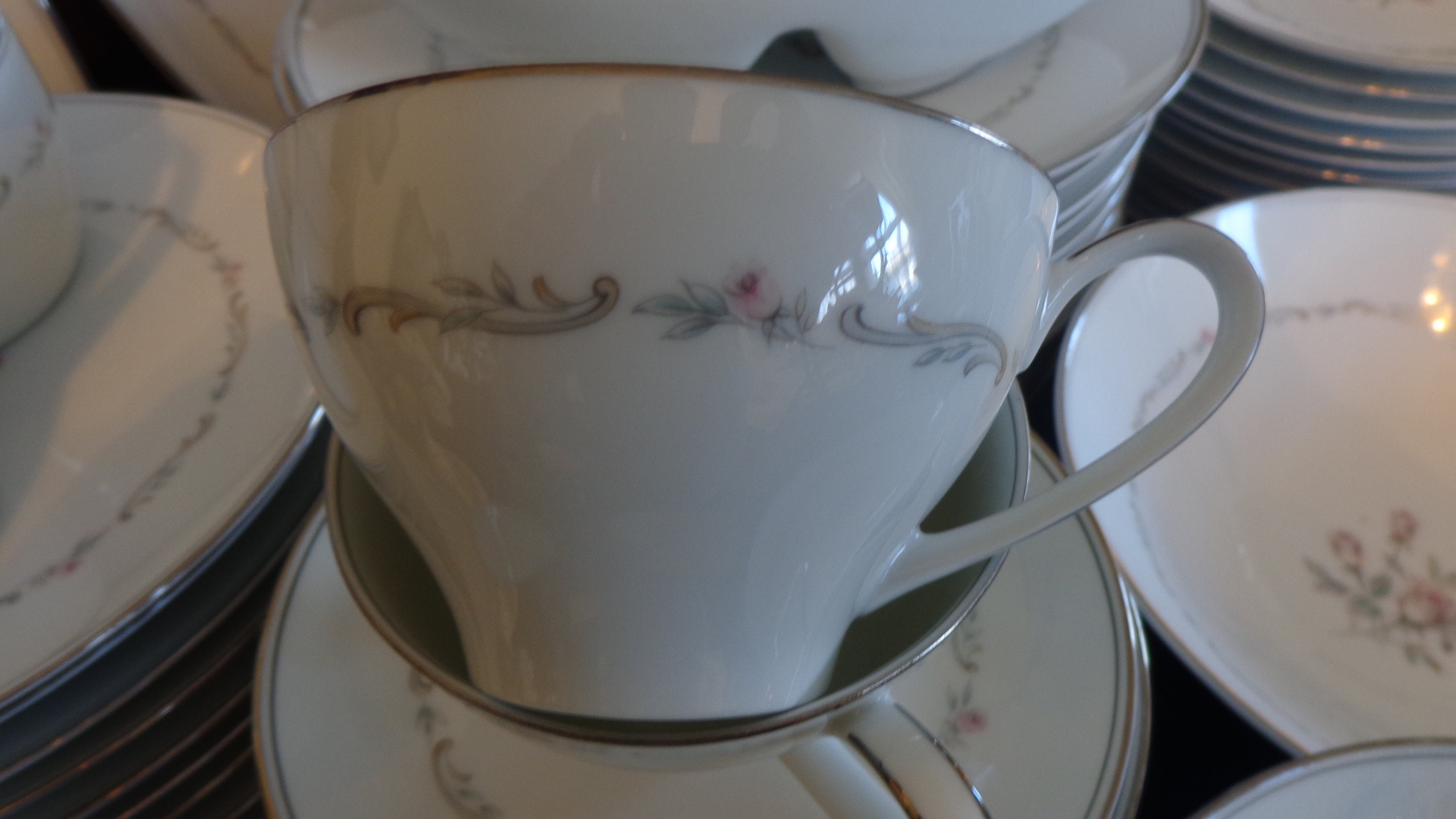 Vintage Noritake China Set, Mayfair Platinum Trim, 1960s Service for 12 ...
