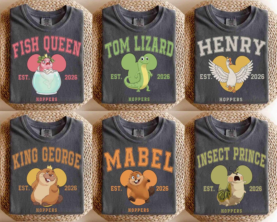 Comfort Color Disney Pixar Movie Hoppers 2026 Shirt, Tom Lizard Fish ...