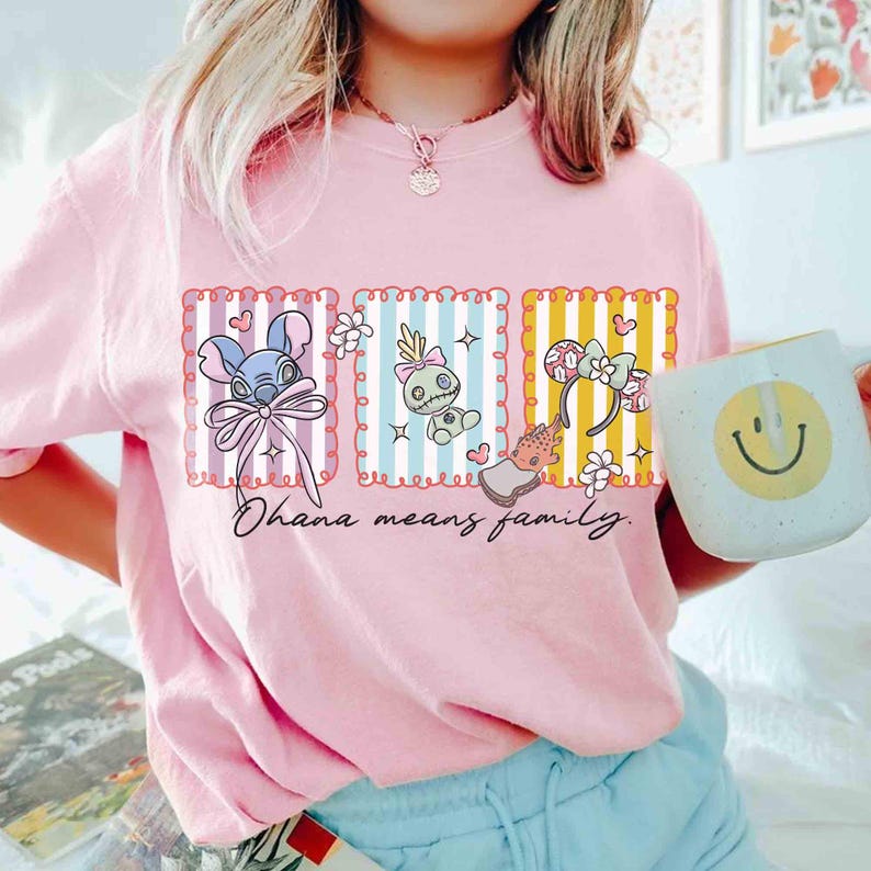 Coquette Bow Disney Lilo and Stitch Shirt, Ohana Means Family Quote Tee ...