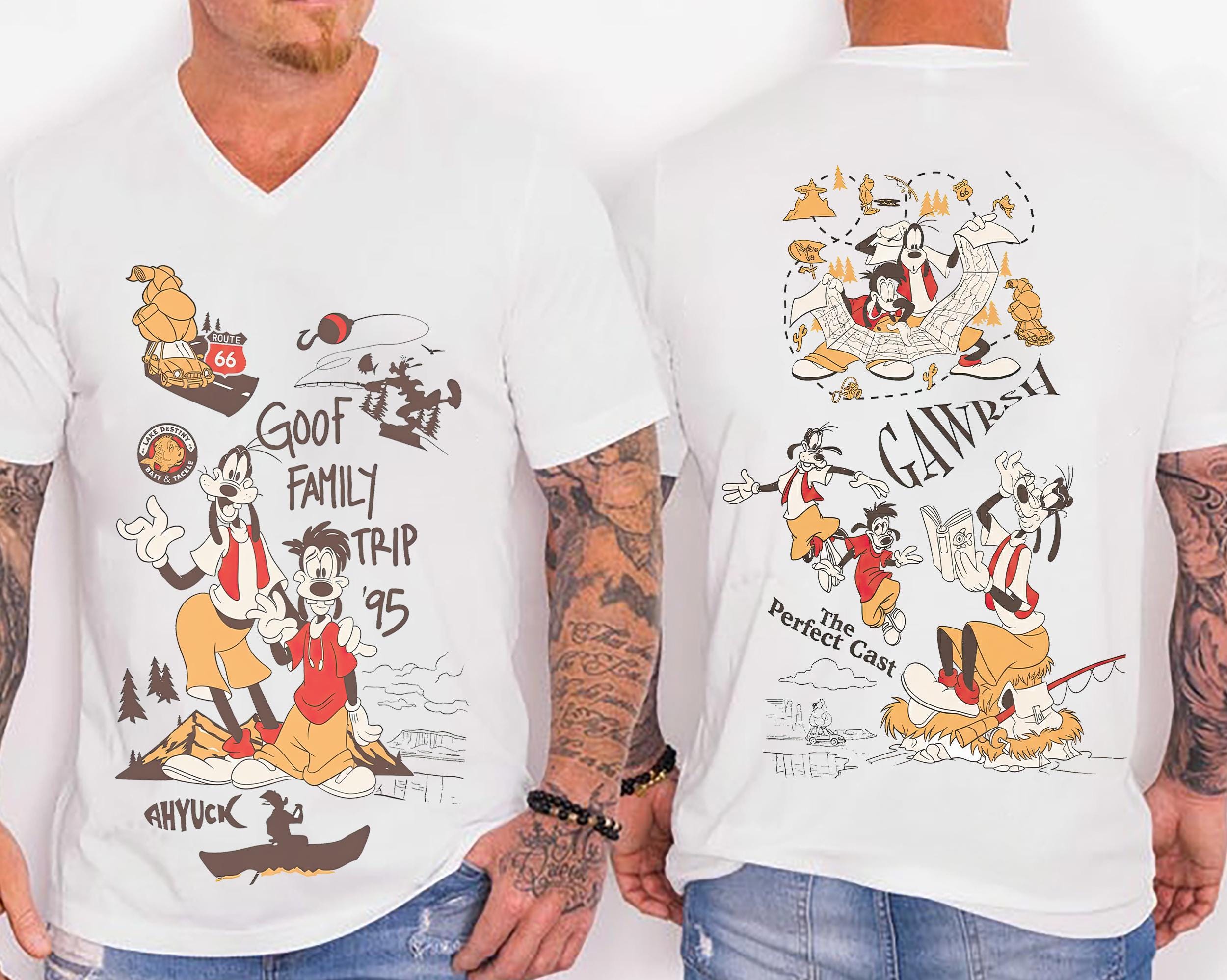 2-sided Goofy and Max the Perfect Cast Shirt, Disney A Goofy Movie ...