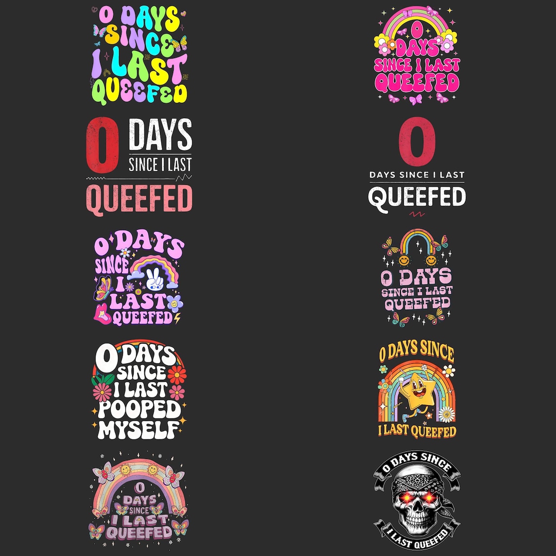 0 Days Since I Last Queefed PNG – Funny Edgy Humor Clipart, Adult ...