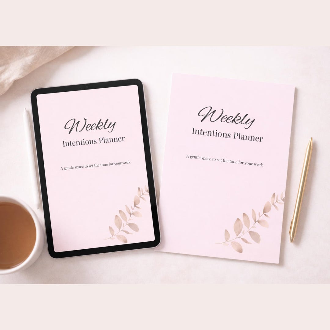 Weekly Intentions Planner | Gentle Reflection Journal for Women, Self ...