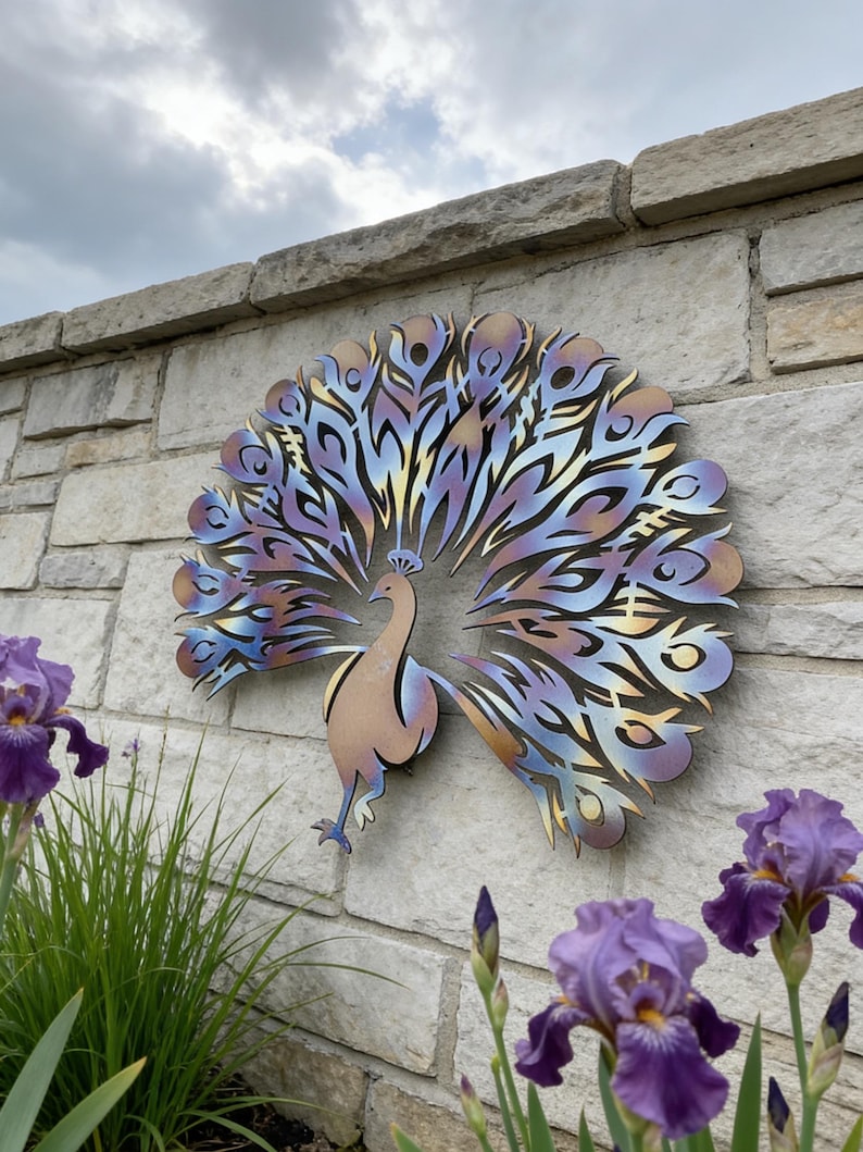 Colorful Peacock, Garden Metal Art, Metal Peacock, Peacock Design ...