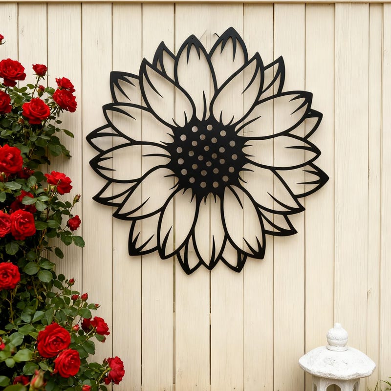 Metal Sunflower Yard Art - Etsy