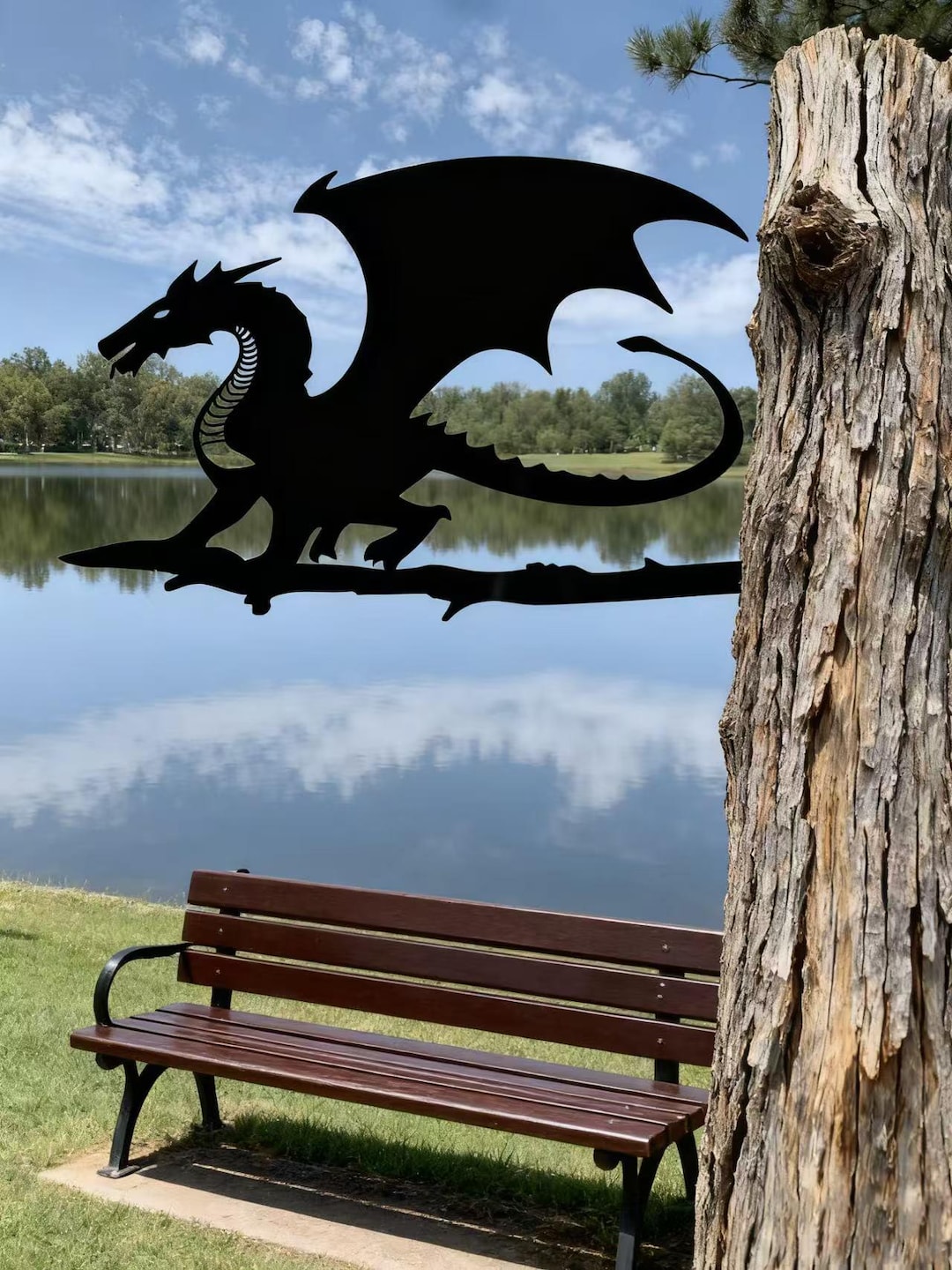 Metal Dragon Metal Stake, Pterosaur Tree Decor, Metal Tree Decor ...