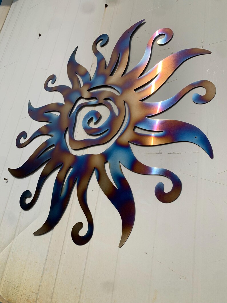 Heat Colorful Wacky Sun Outdoor Metal Wall Art, Metal Wall Decor ...