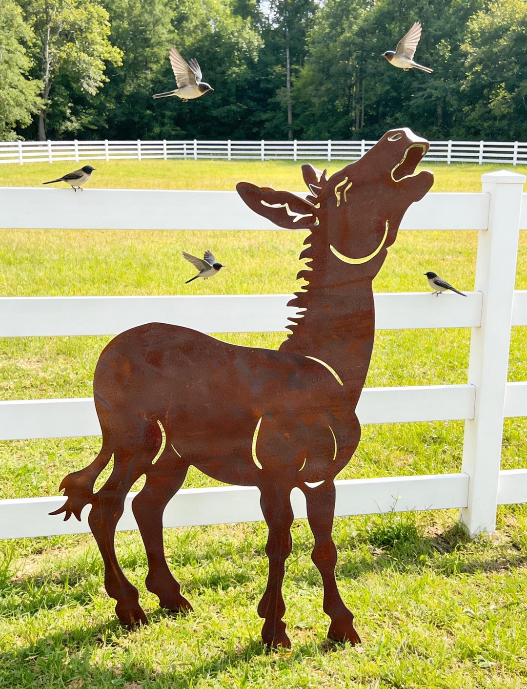 Funny Donkey, Creative Donkey Metal Donkey Garden Stake, Rustic Donkey ...
