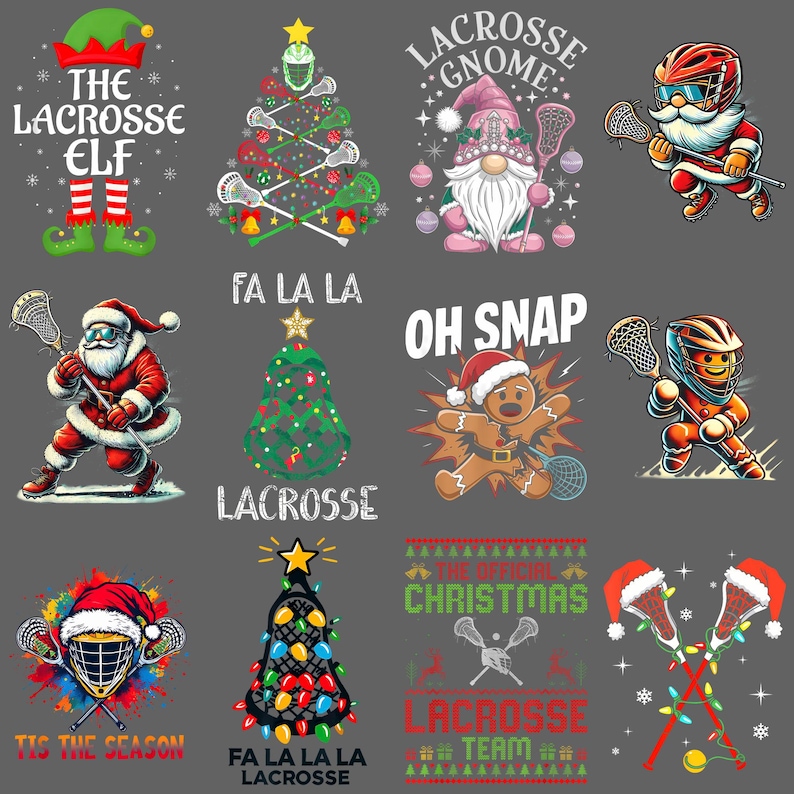 Santa Playing Lacrosse PNG – Funny Christmas Lax Player Clipart ...