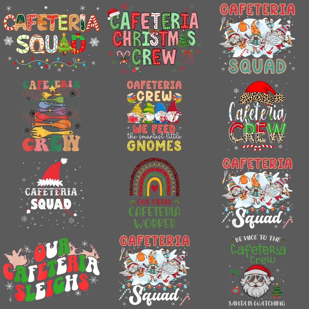 Christmas Cafeteria Squad PNG - Funny School Holiday Clipart, Lunch ...