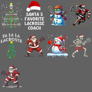 Santa Playing Lacrosse PNG – Funny Christmas Lax Player Clipart ...