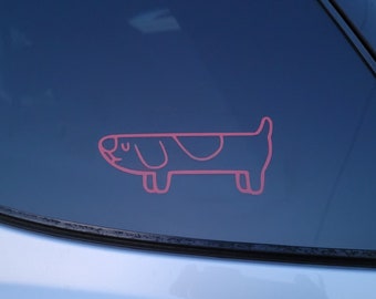 Long Dog Vinyl Decal, Black Holographic, Car/window/wall/laptop/tumbler ...