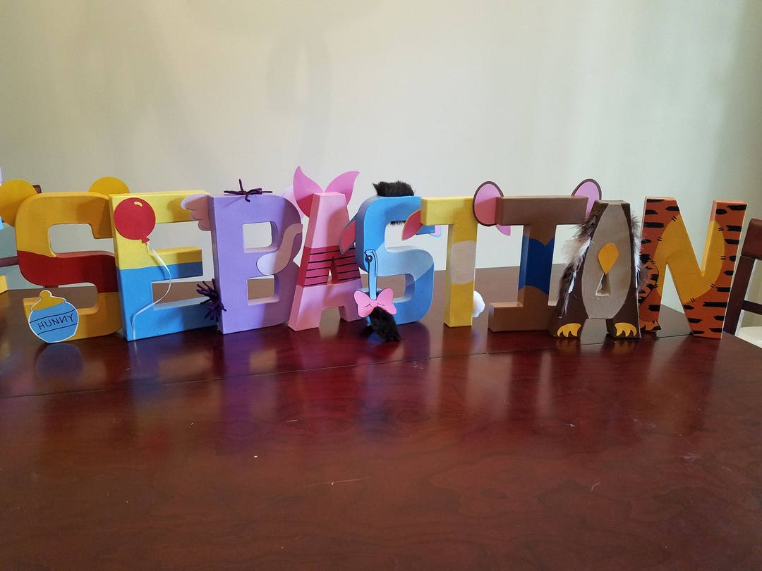 Winnie the Pooh Inspired Hand Painted Personalized Letters - Etsy