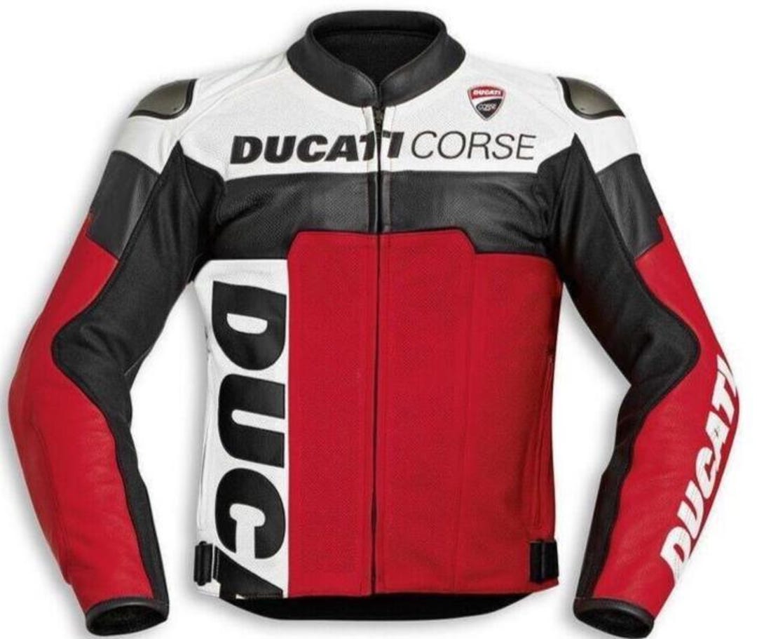 Ducati Corse Sport Bike Leather Jacket, Genuine Cowhide Racing Style ...