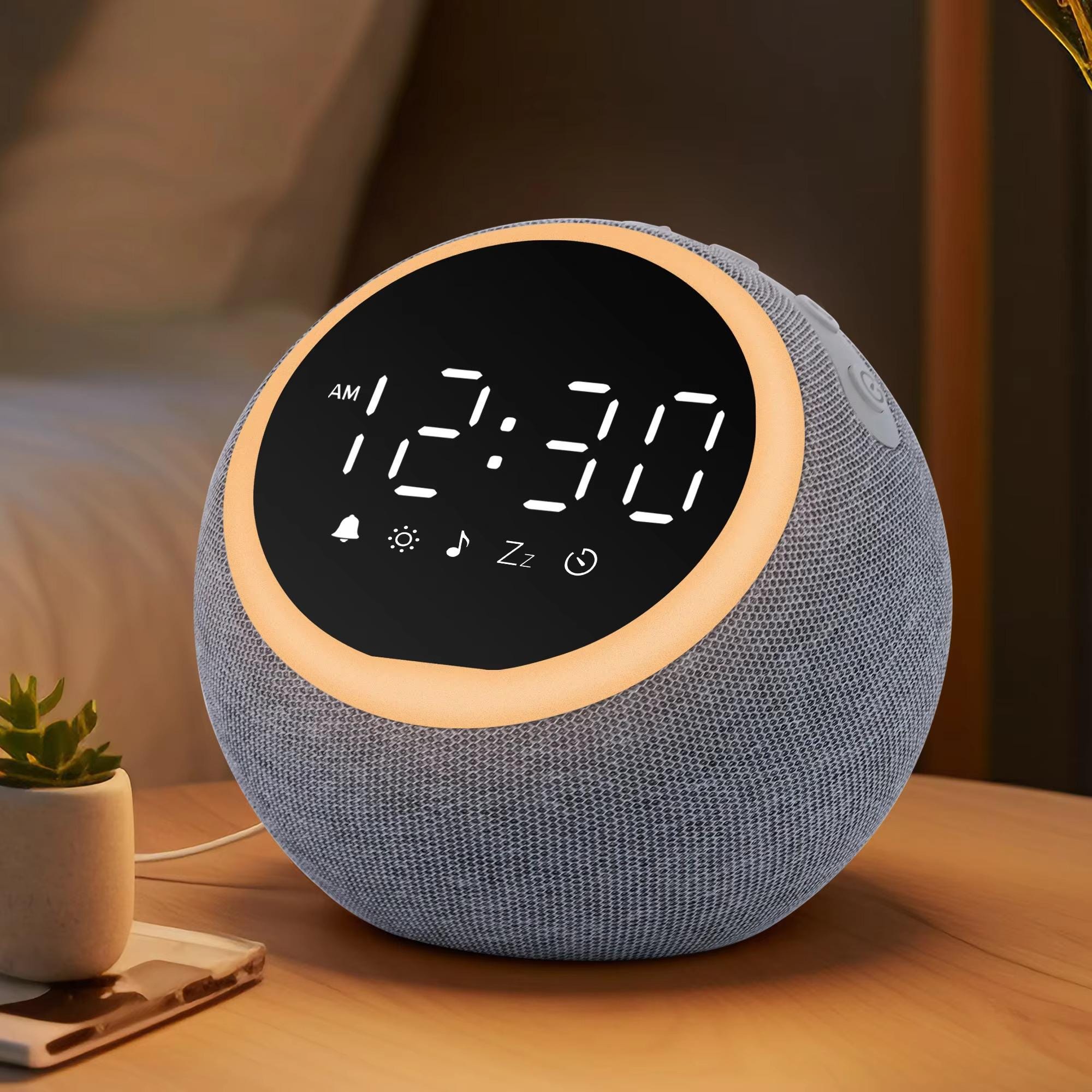 White Noise Sound Machine Alarm Clock With Night Light | 25 Soothing ...