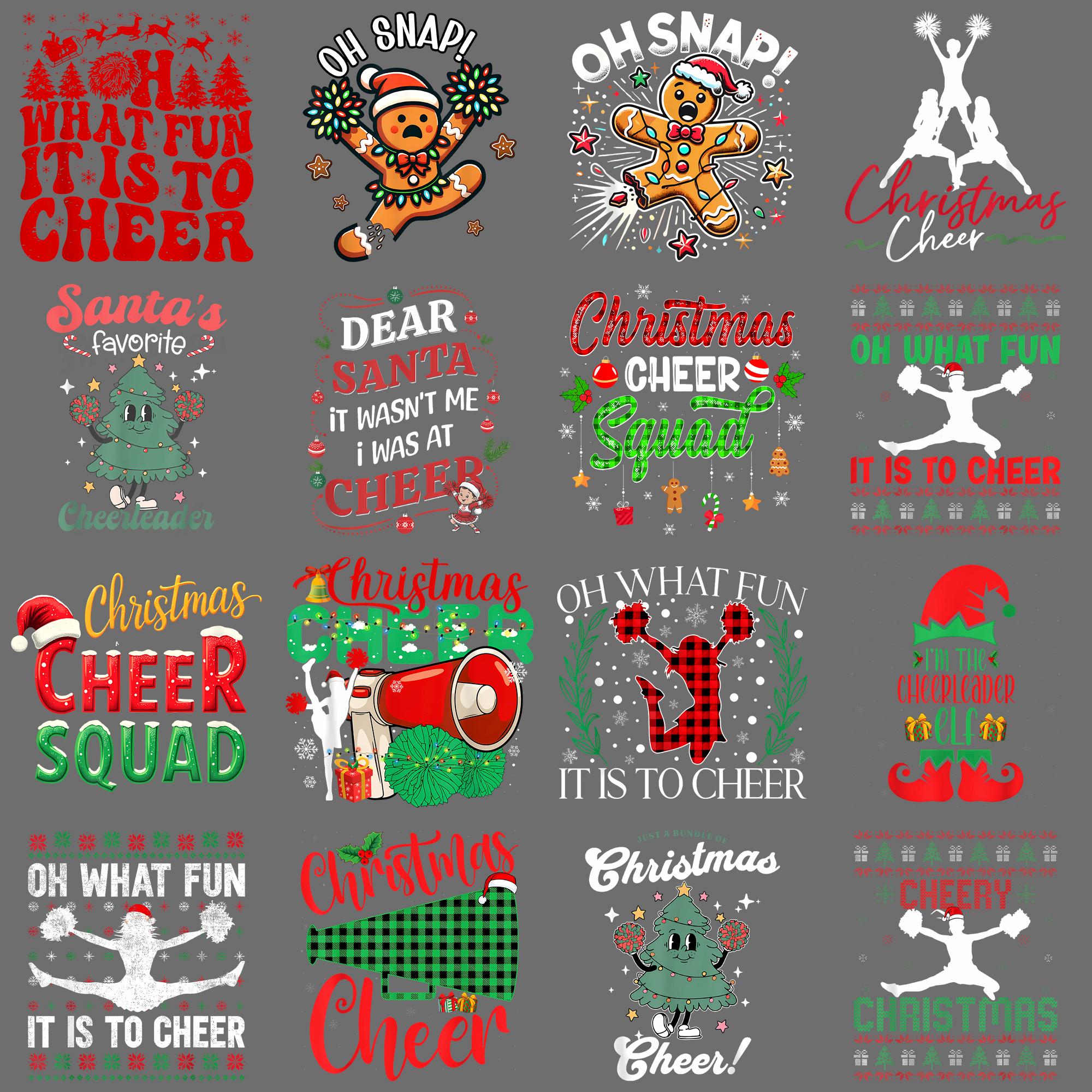 Cheerleading Christmas PNG Funny Cheer Squad Holiday Clipart ...