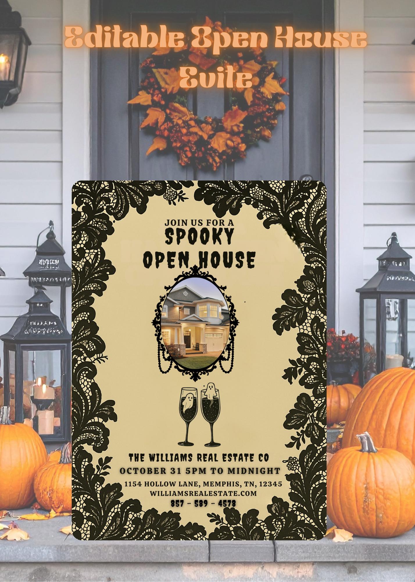 Spooky Open House Invitation | Editable Halloween Realtor Invite ...