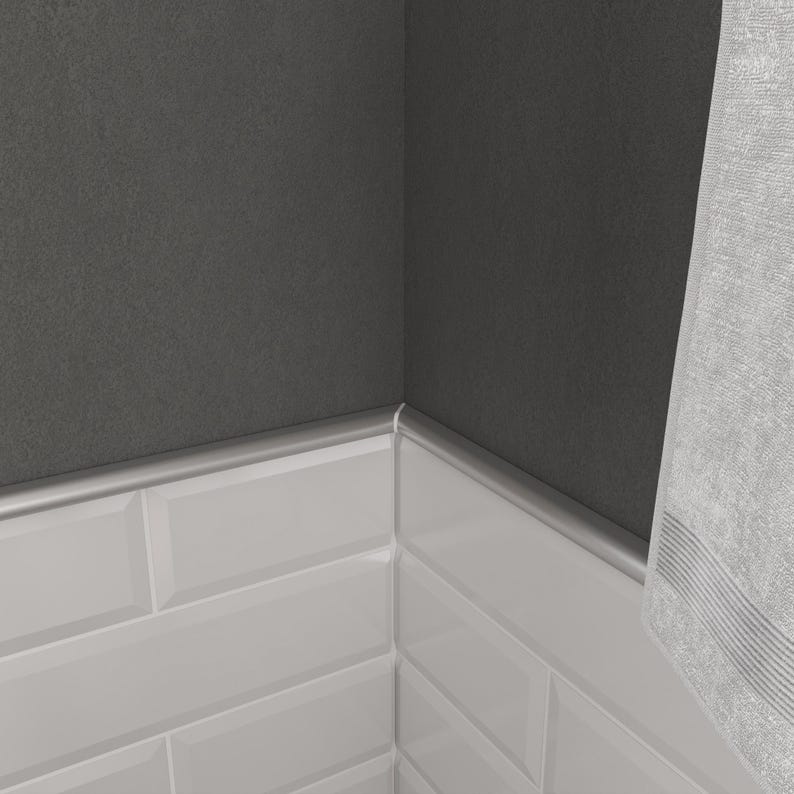 Modula Metal Brushed Nickel Pencil Bullnose Wall Accent Tile Trim – 1/2 ...