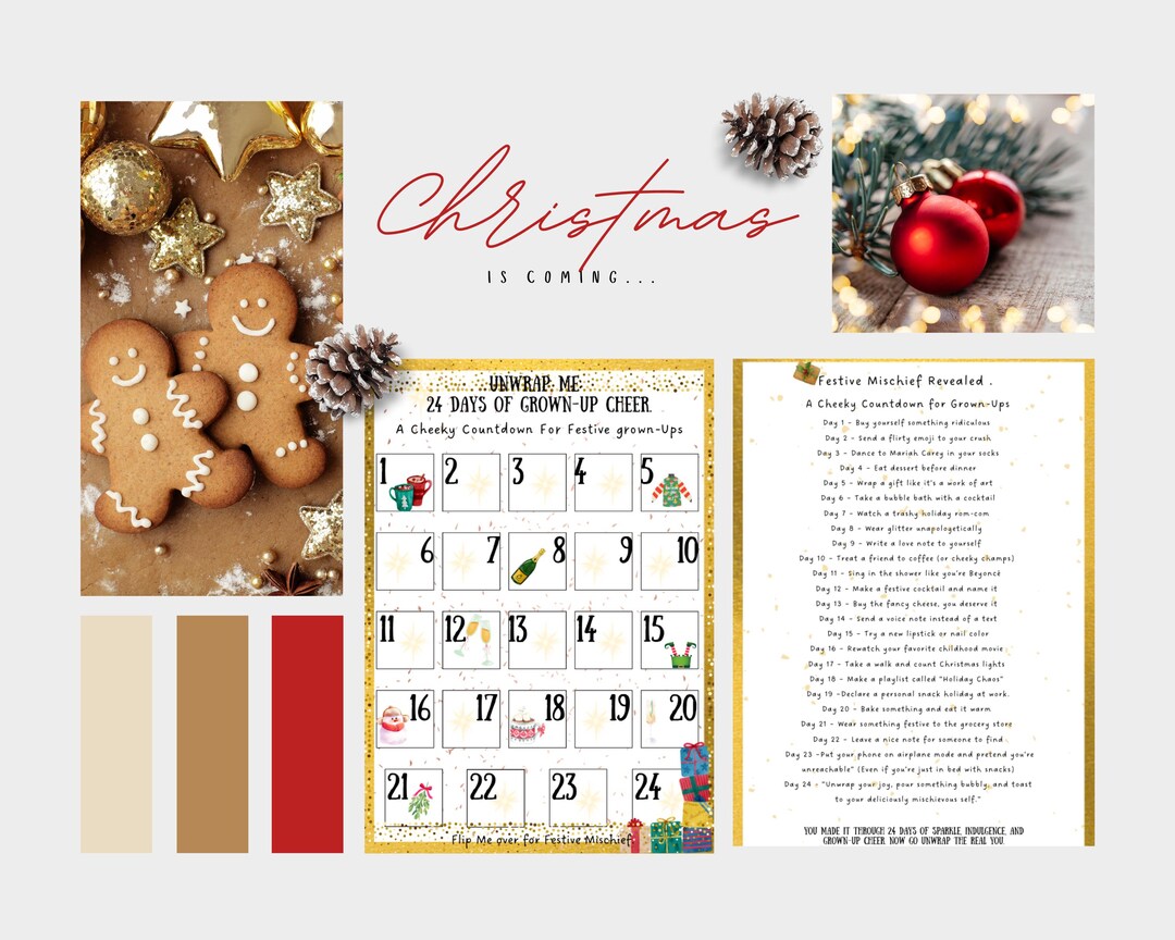Cheeky Advent Calendar for Adults: 24 Days of Mischief (PDF) - Etsy ...