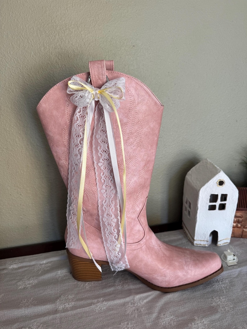 Yellow and White Lace Boot Bow - Etsy