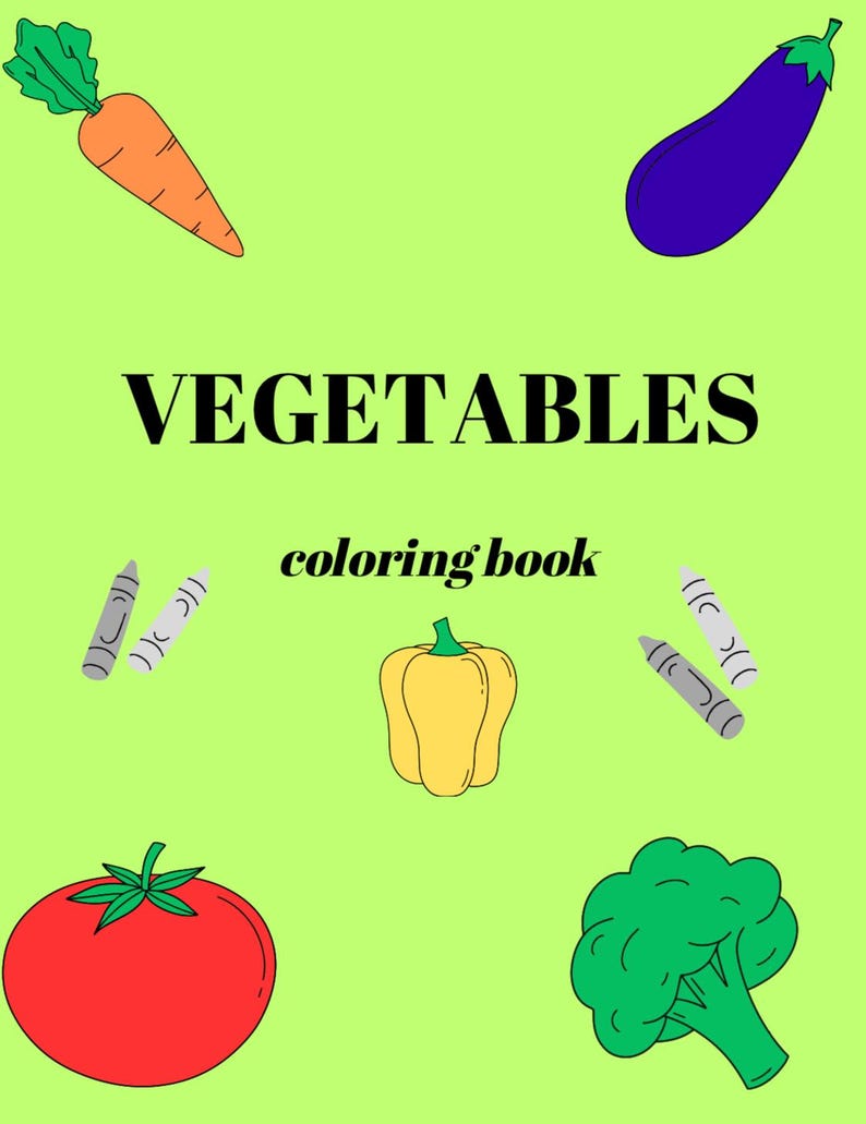 Vegetables Coloring Book - Etsy