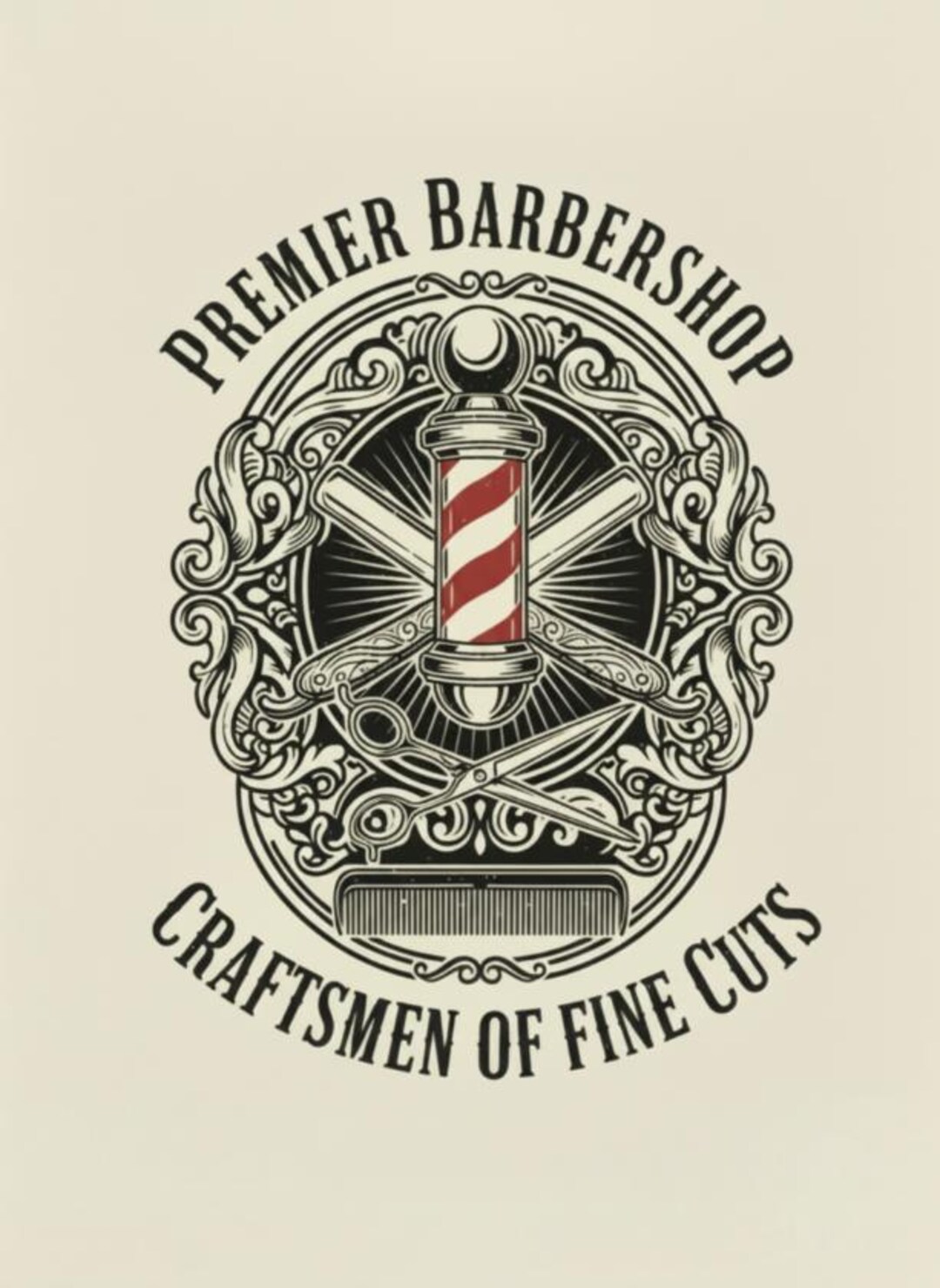 Vintage Barbershop Logo Design, Classic Barber Pole Emblem, Retro ...