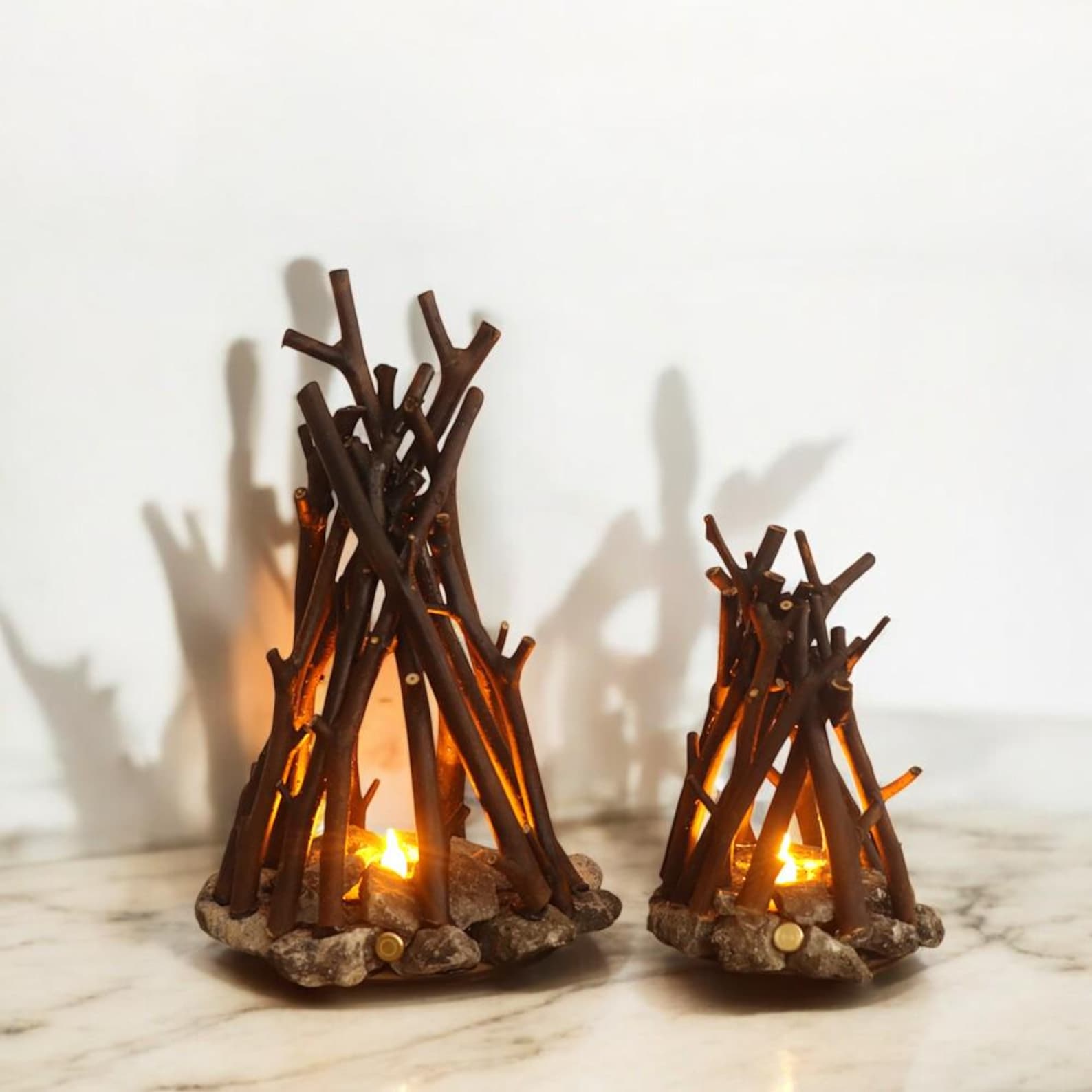 Handmade Branch LED Campfire Night Light | Retro Ambient Lamp - Etsy