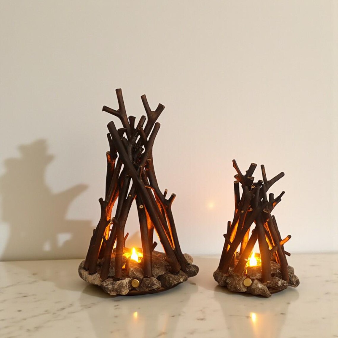 Handmade Branch LED Campfire Night Light | Retro Ambient Lamp - Etsy