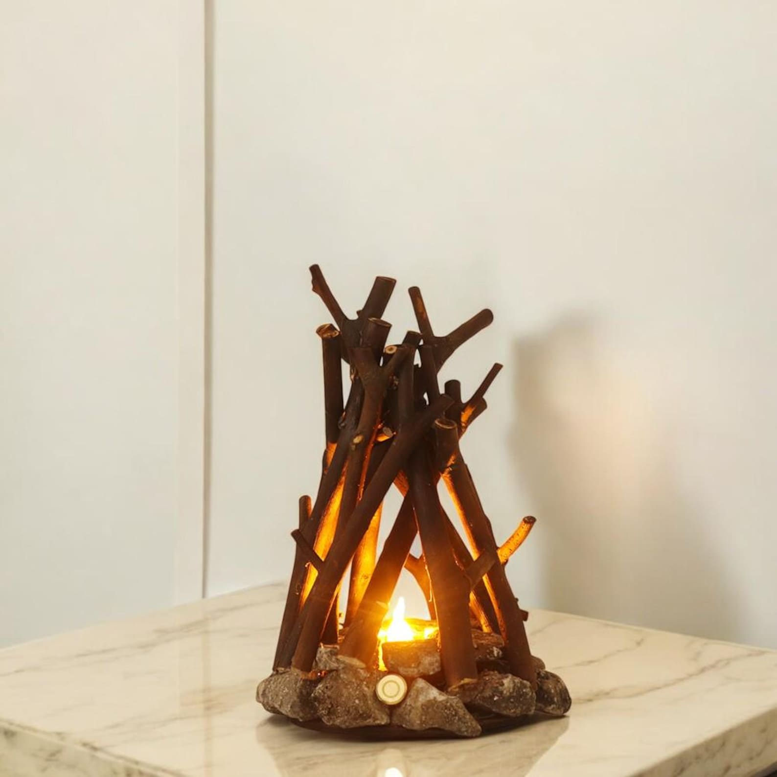 Handmade Branch LED Campfire Night Light | Retro Ambient Lamp - Etsy