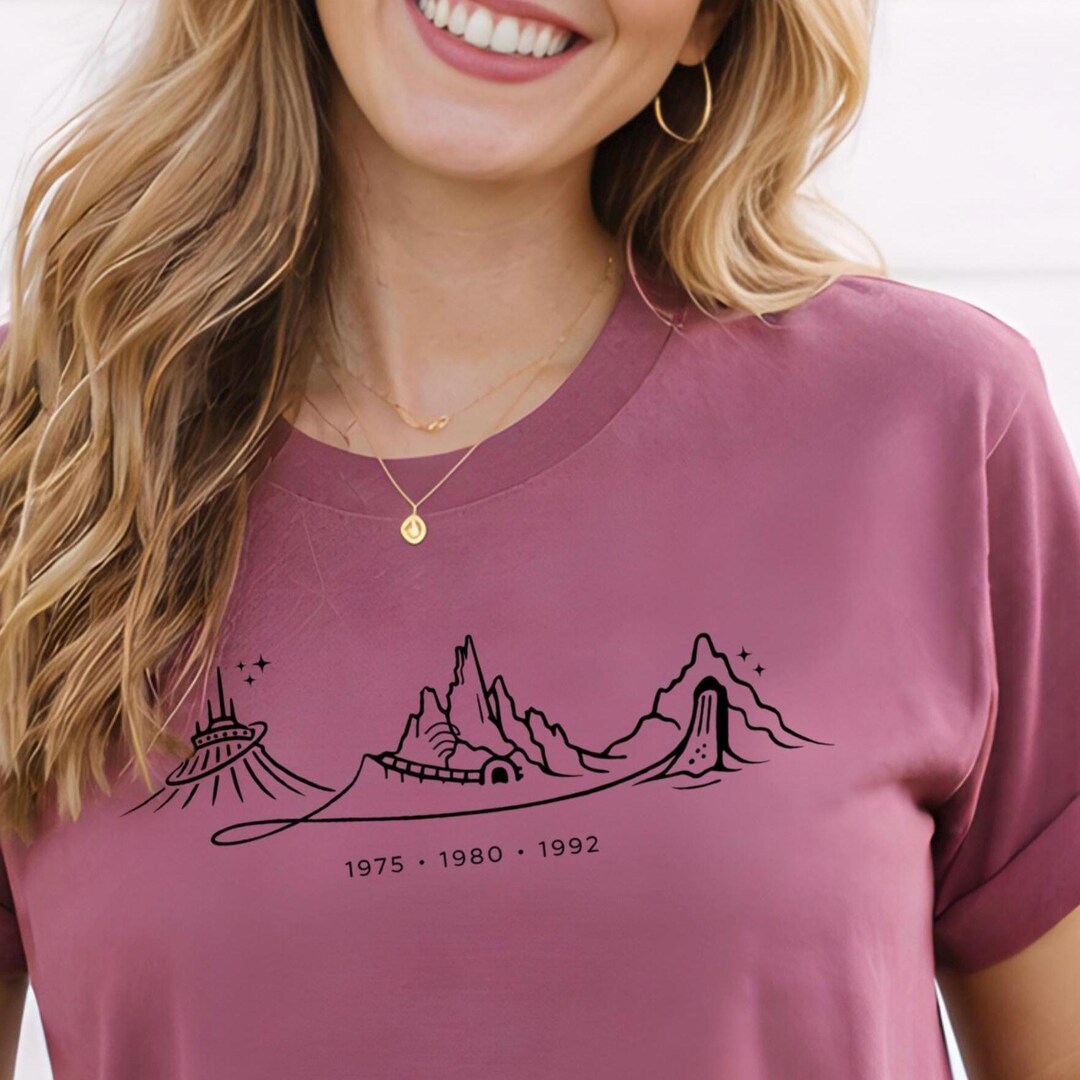 Disney Mountain Timeline Shirt – Vintage Park Icon Line Art, Space ...