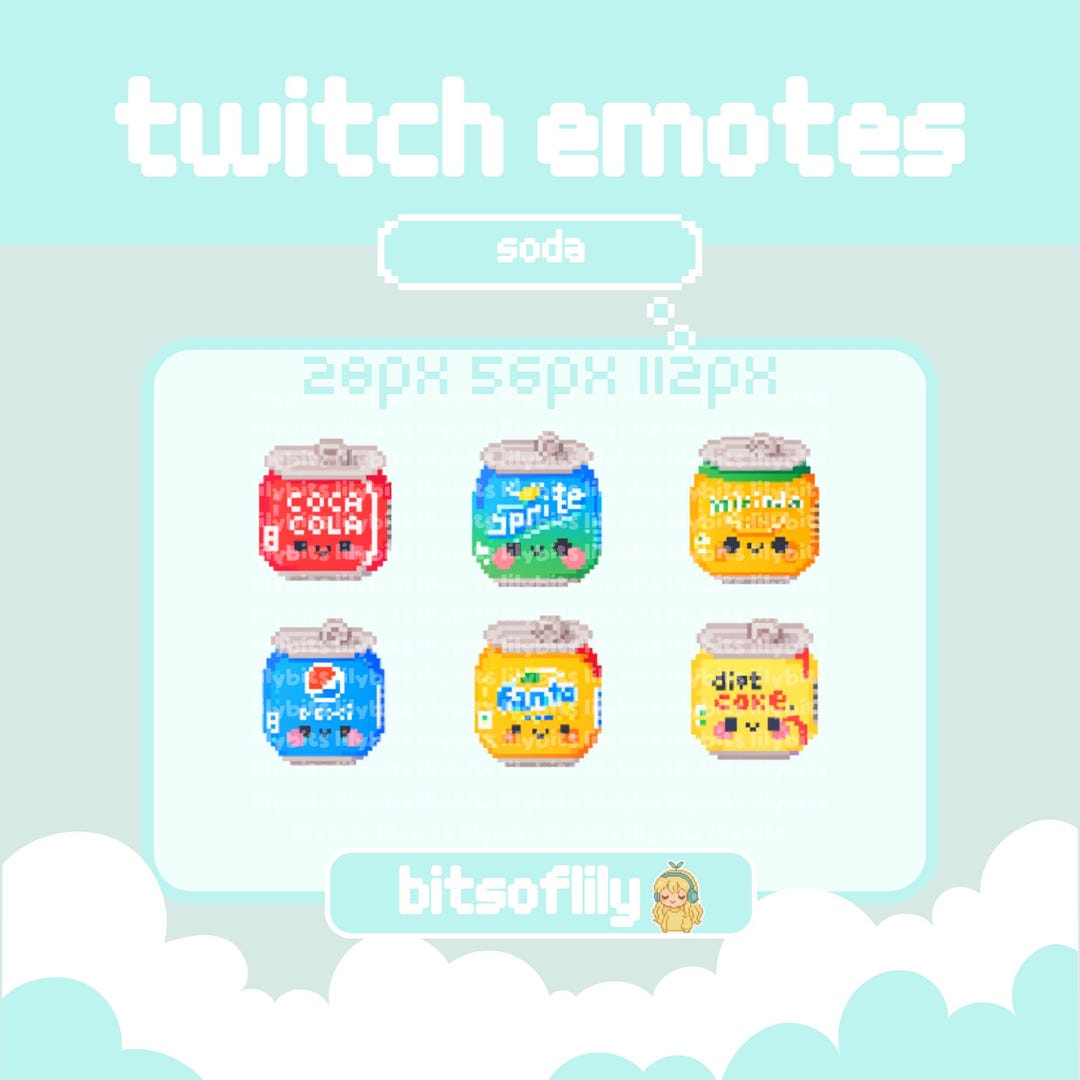 Pixel Kawaii Mini Soda Can Twitch Emotes - Etsy