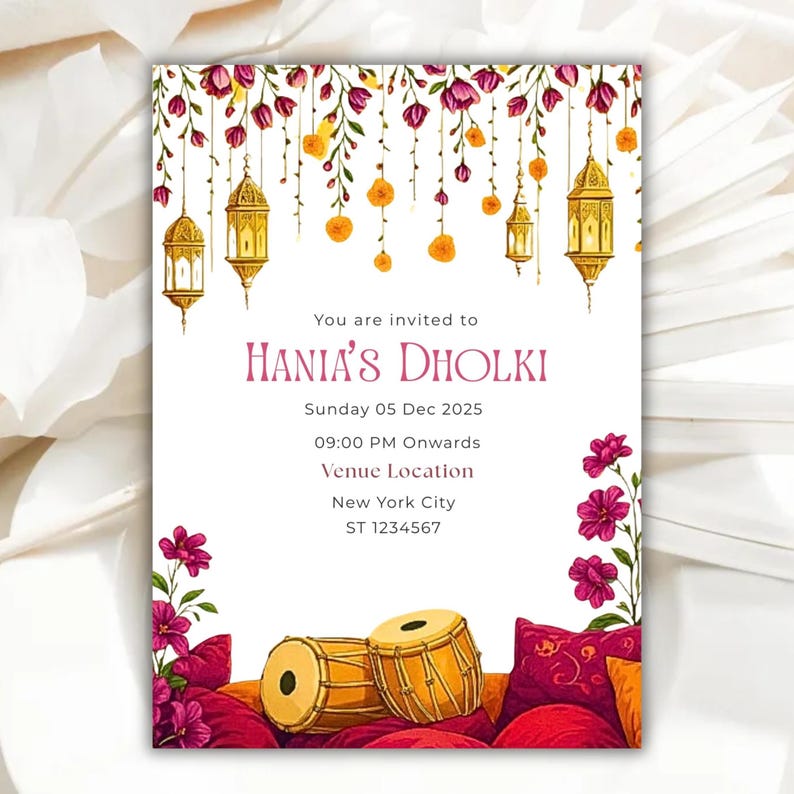 Colorful Mehndi Invitation Template: Haldi, Sangeet, Dholki (digital ...