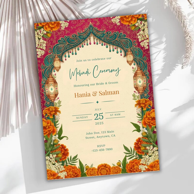 Mehndi and Barat Cards - Etsy UK