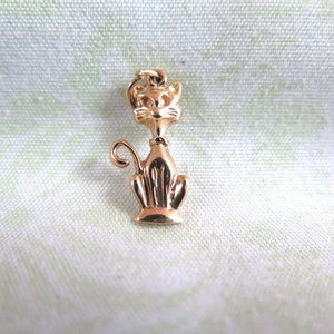 14K Yellow Gold Kitty Pendant - Etsy