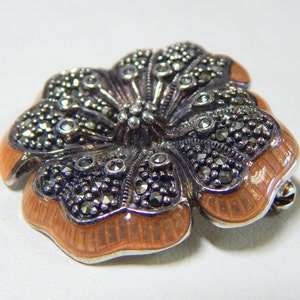 Vintage Sterling Silver Flower Pin - Etsy