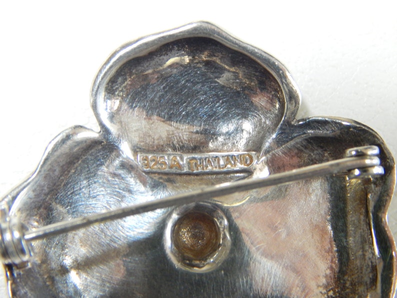 Vintage Sterling Silver Flower Pin - Etsy