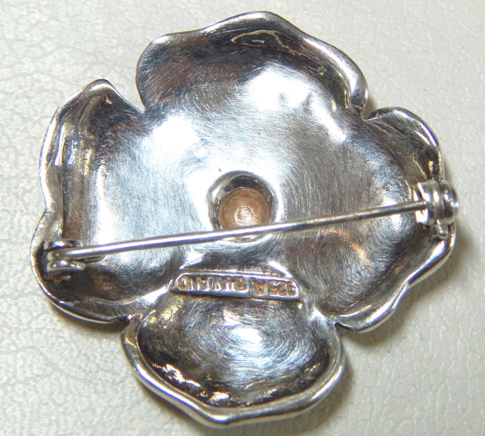Vintage Sterling Silver Flower Pin - Etsy