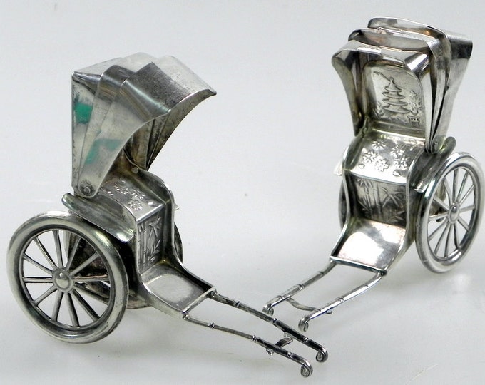 Sterling Silver Antique Rickshaw Salt and Pepper Shakers - Etsy