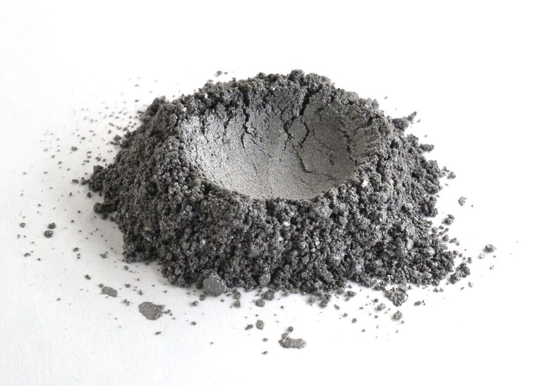 Silver Black Pearl Mica Powder: Metallic Satin Charcoal Metallic ...