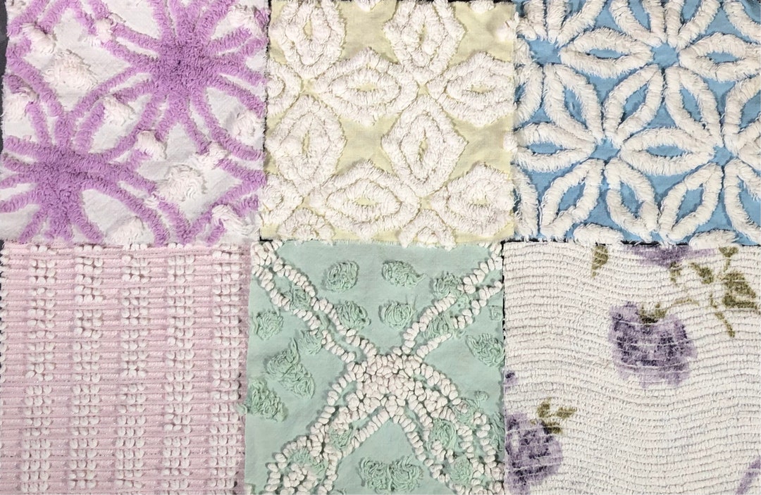 Vintage Chenille Spring Pastel Fabric Quilt Squares / Qty 12 6x6 - Etsy