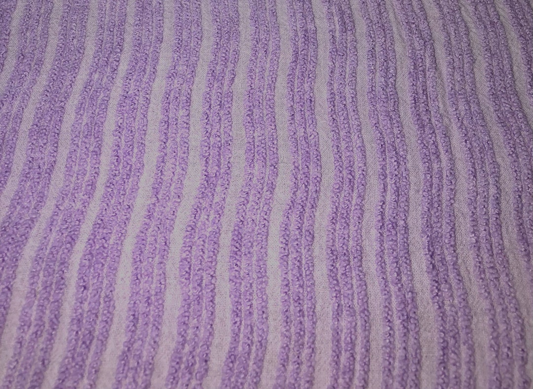Pretty Lavender Triple Wave Pattern- Vintage Chenille Fabric Measuring ...