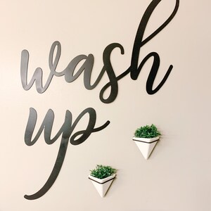 Wash up Metal Bathroom Sign Large Bathroom Wall Art Cute Bathroom ...
