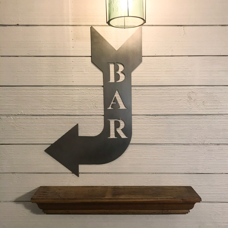 Metal BAR Arrow Rustic Bar Sign Manly Sign Bar Decor - Etsy