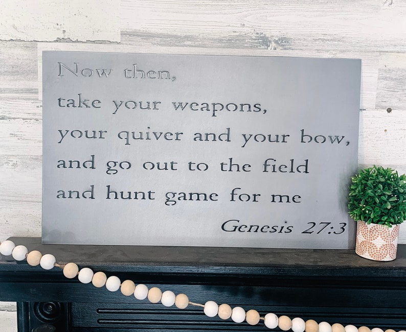 Genesis Metal Bible Verse Cutout Hunting Scripture Rustic | Etsy