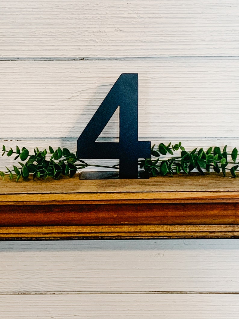 Black Metal Shelf Numbers Family Number Sign Anniversary - Etsy