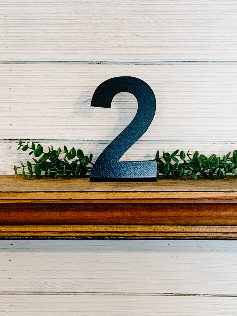 Black Metal Shelf Numbers Family Number Sign Anniversary - Etsy